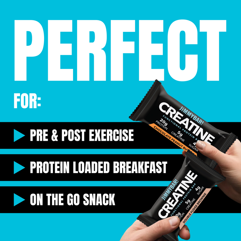 NEW JiMMYBAR! Creatine Protein Bar 20g Protein 5g Creatine 4g Sugar ...