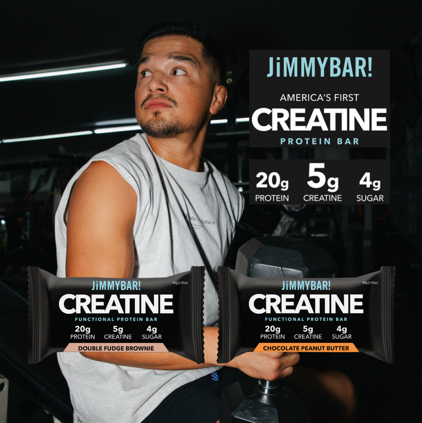 NEW Creatine Protein Bar - JiMMYBAR! Double Fudge Brownie - 20g Protein ...