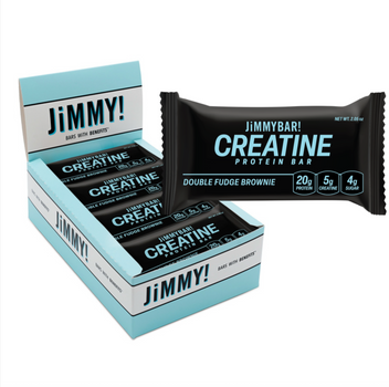 NEW JiMMYBAR! Creatine Protein Bar Double Fudge Brownie 20g Protein 5g ...