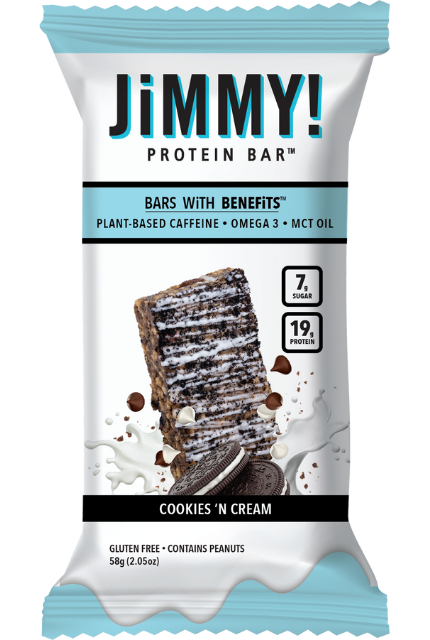 Cookies & Cream Protein Bar With MCT & Omega 3 – JiMMYBAR!